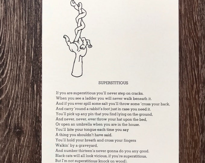 Vintage Pages Shel Silverstein Superstitious Poem and Illustration ...