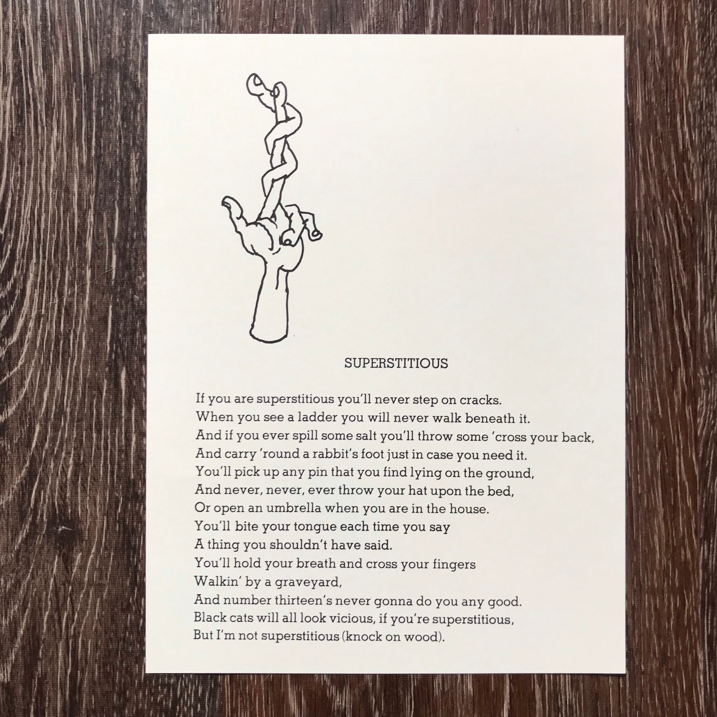 Vintage Pages Shel Silverstein Superstitious Poem and Illustration ...