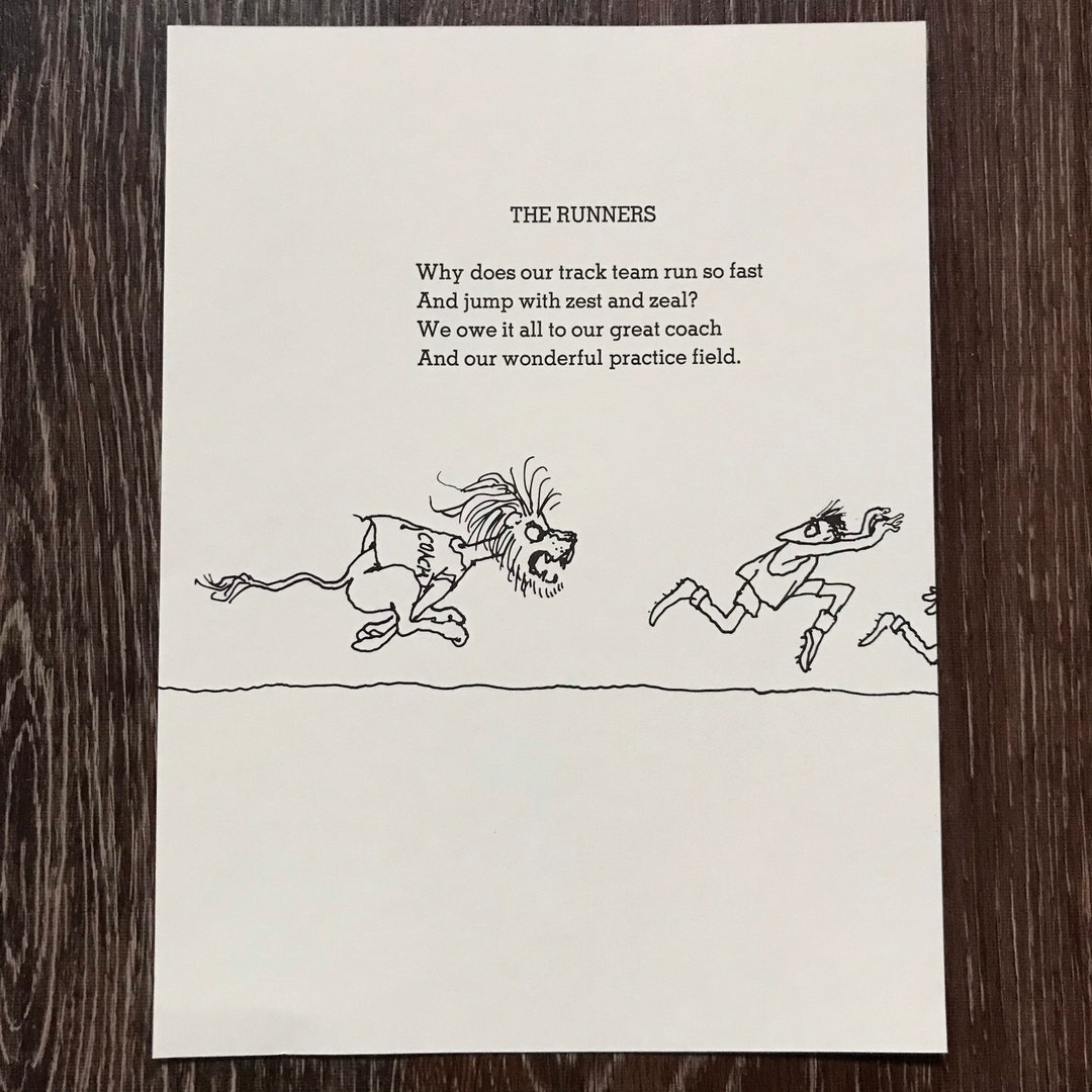 Vintage Pages Shel Silverstein the Runners Poem and Illustration ...