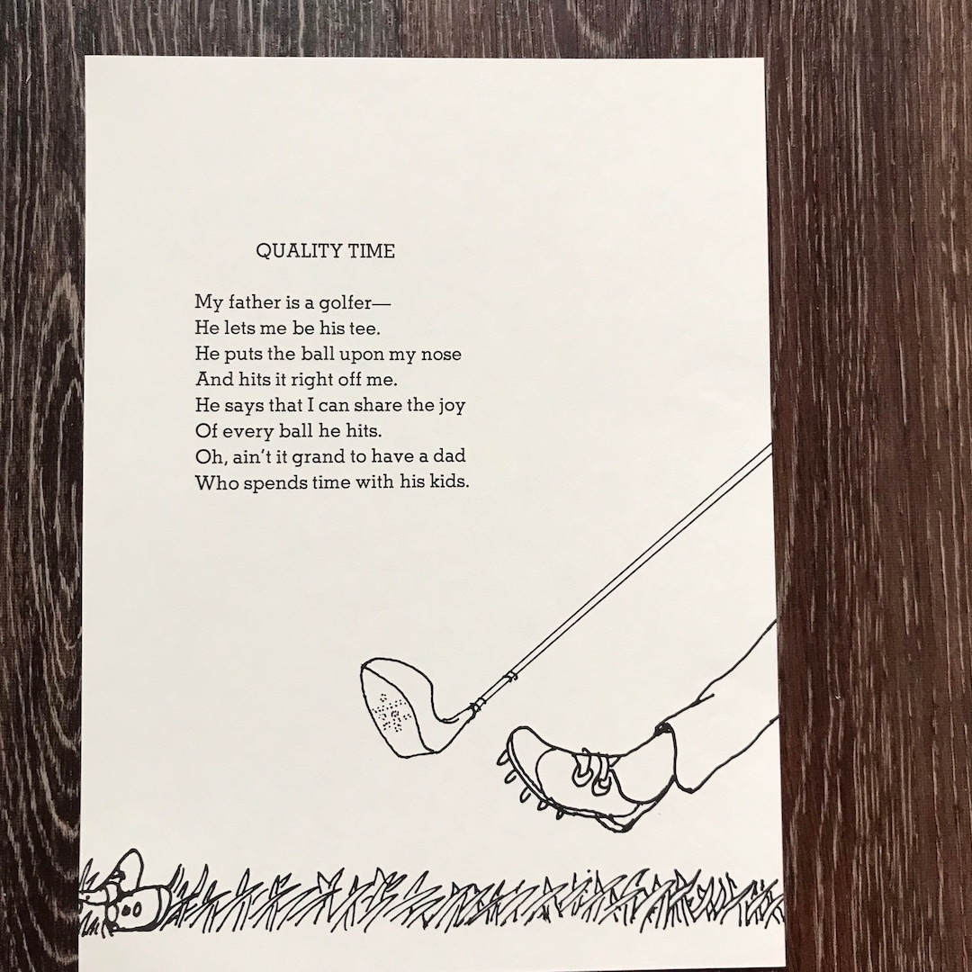 Vintage Pages Shel Silverstein Quality Time Golfer Poem and ...