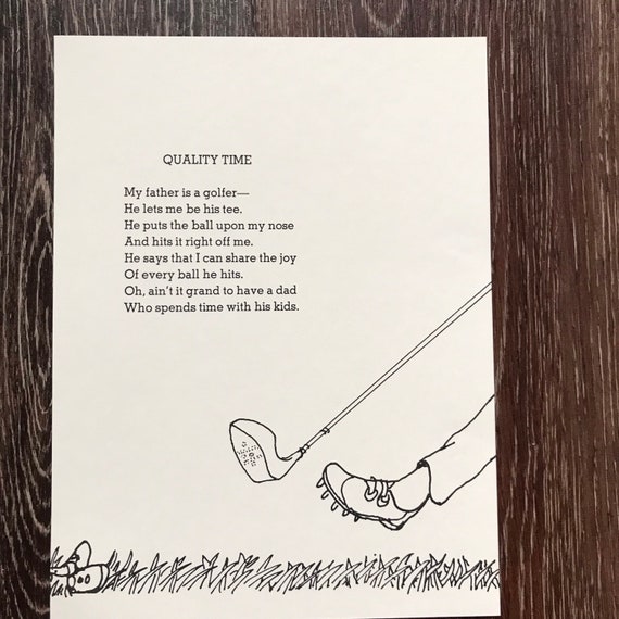 Vintage Pages Shel Silverstein Quality Time Golfer Poem and | Etsy