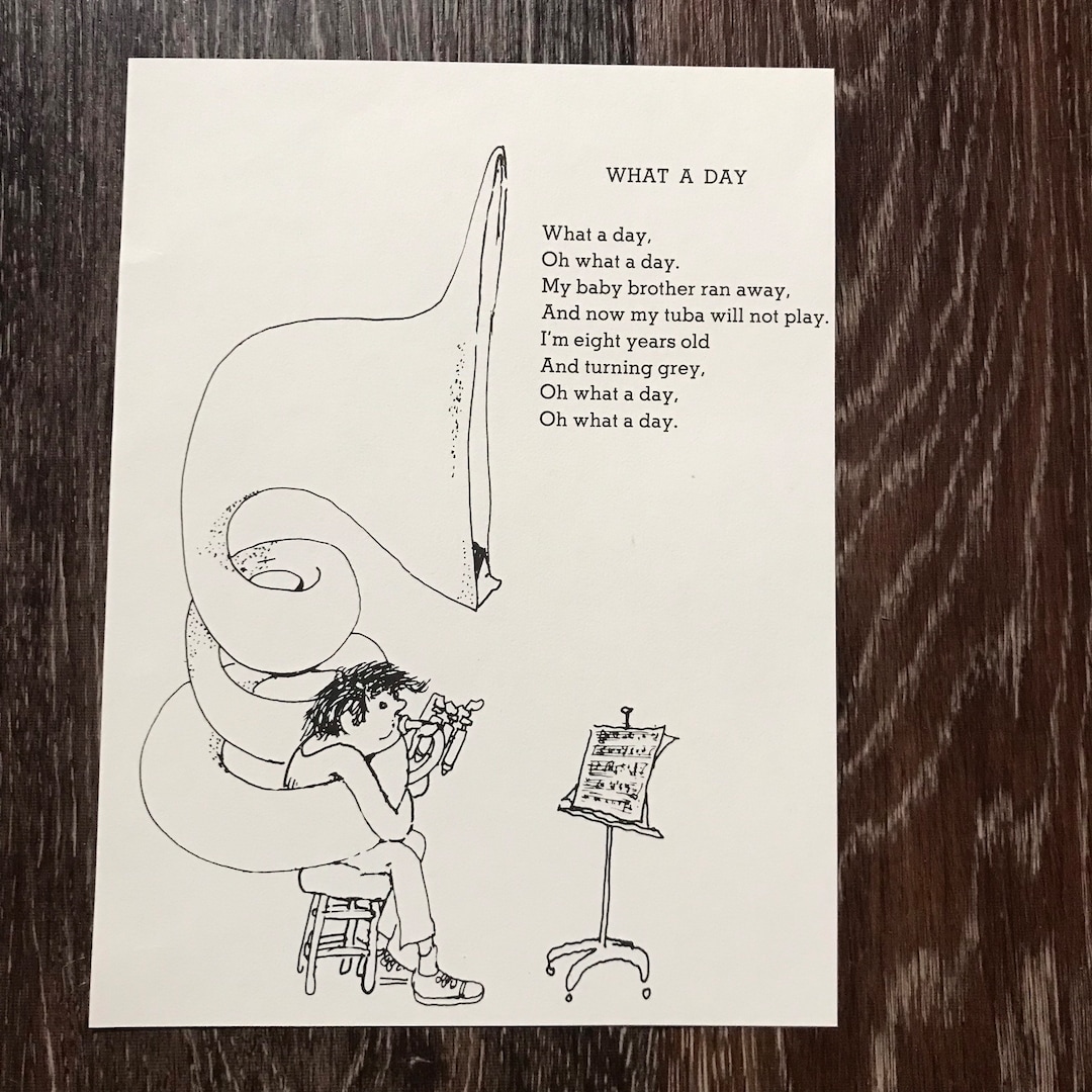 Vintage Pages Shel Silverstein What a Day | Children’s Poem and ...