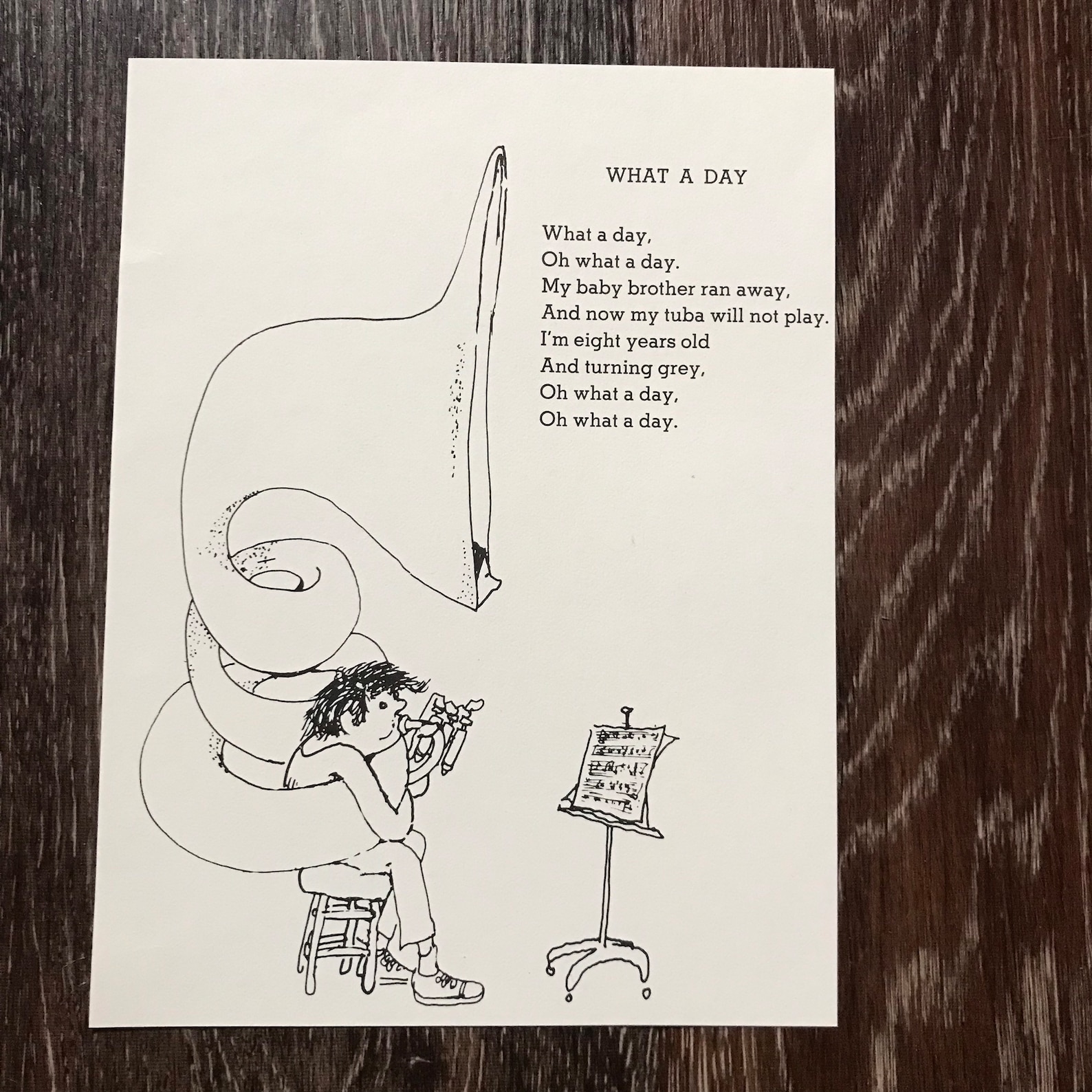 Vintage Pages Shel Silverstein What a Day | Children’s Poem and ...