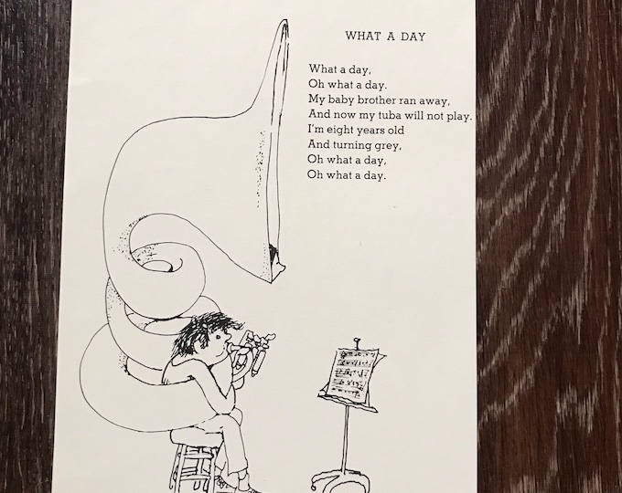 Vintage Pages Shel Silverstein What a Day | Children’s Poem and ...