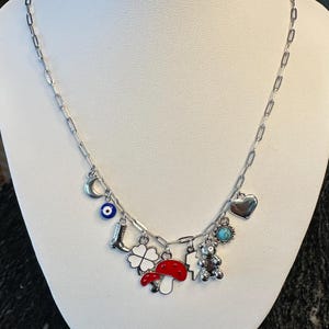 Custom Silver Charm Necklace Silver Stainless Steel Paperclip Chain ...