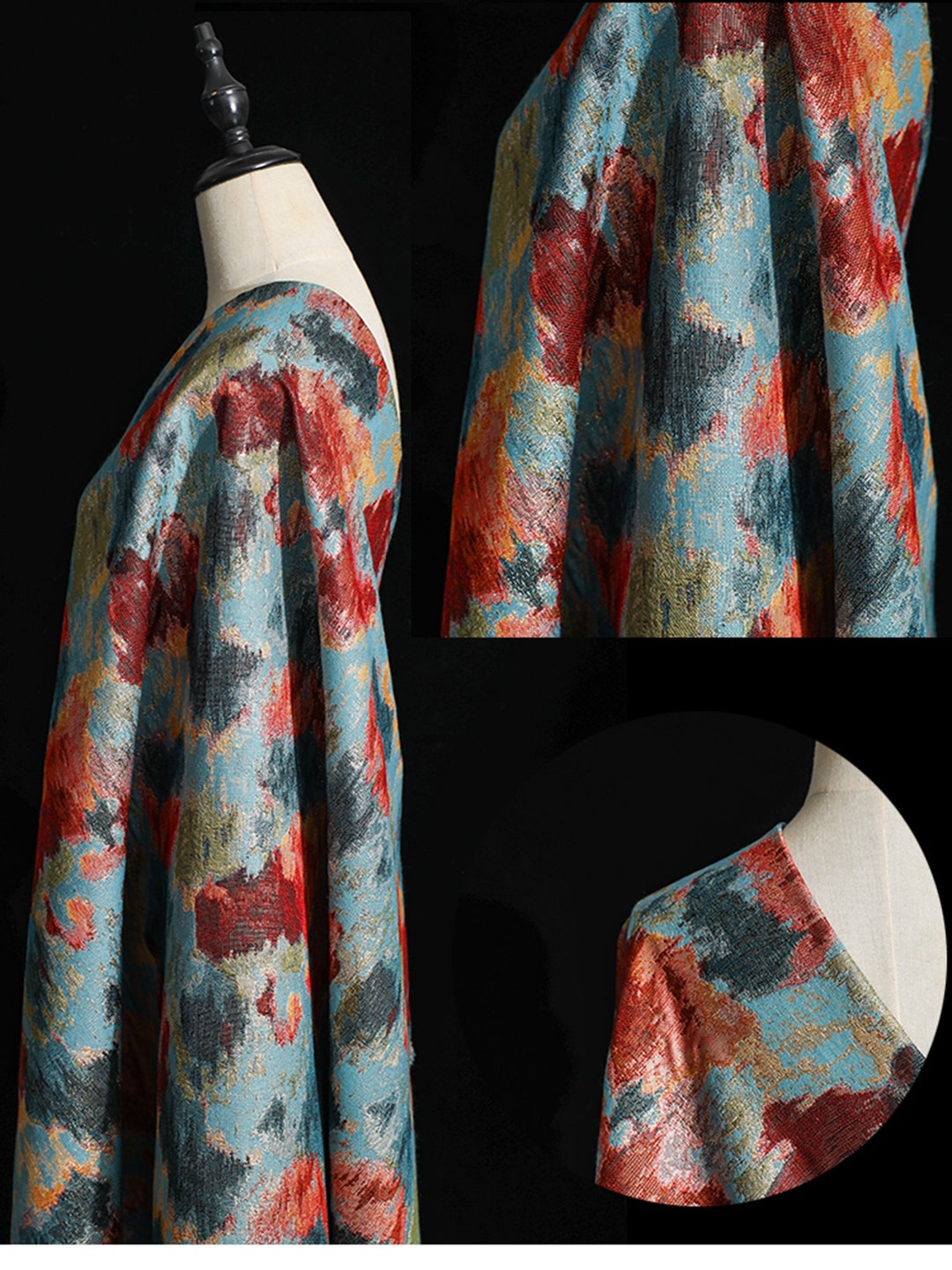 3 Color Jacquard Fabric, Contrasting Abstract Jacquard Fabric, Veil ...