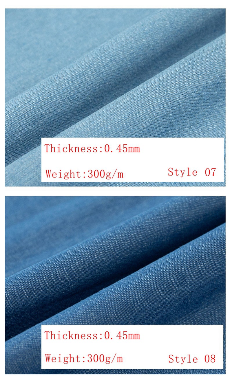 Blue Denim Fabric Washed Denim Fabric 100% Cotton Denim - Etsy