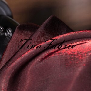 Wine Red Gradient Satin Silk Fabric: Dress, Cosplay, Stage - by the ...