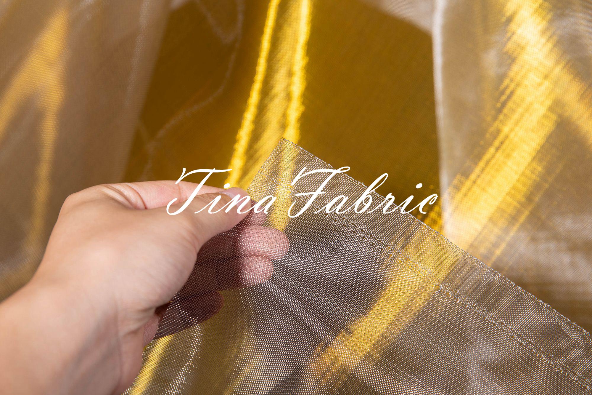 Gold Rigid Shaping Mesh Fabric, Polyester DIY Designer Fabric - by the ...