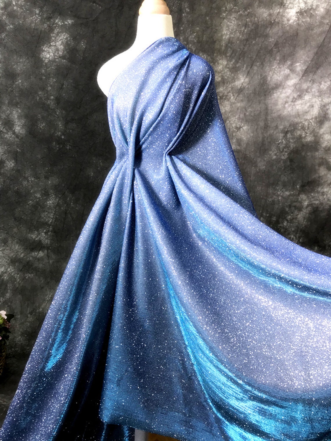 Symphony Blue Gradient Mesh Fabric4 Way Streatch Dress | Etsy