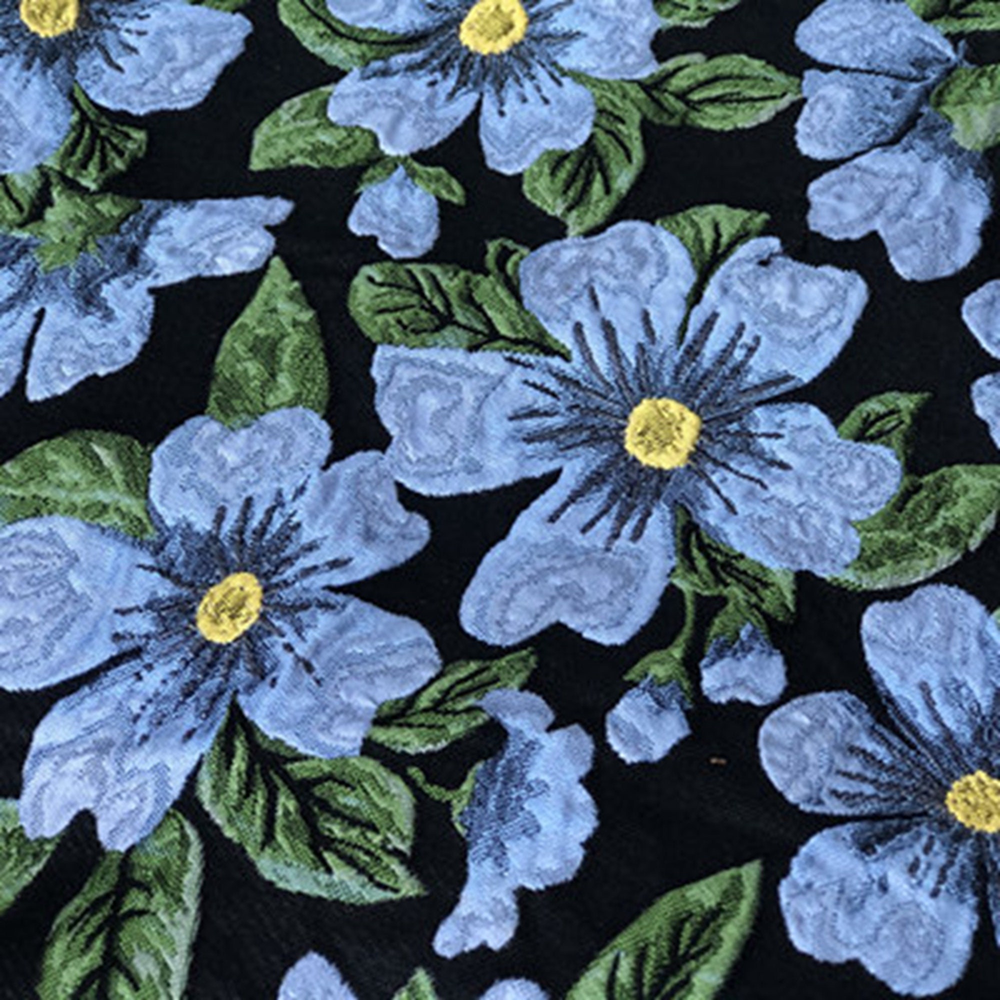 High-end Jacquard Brocade Blue Flower Pattern Retro Style - Etsy