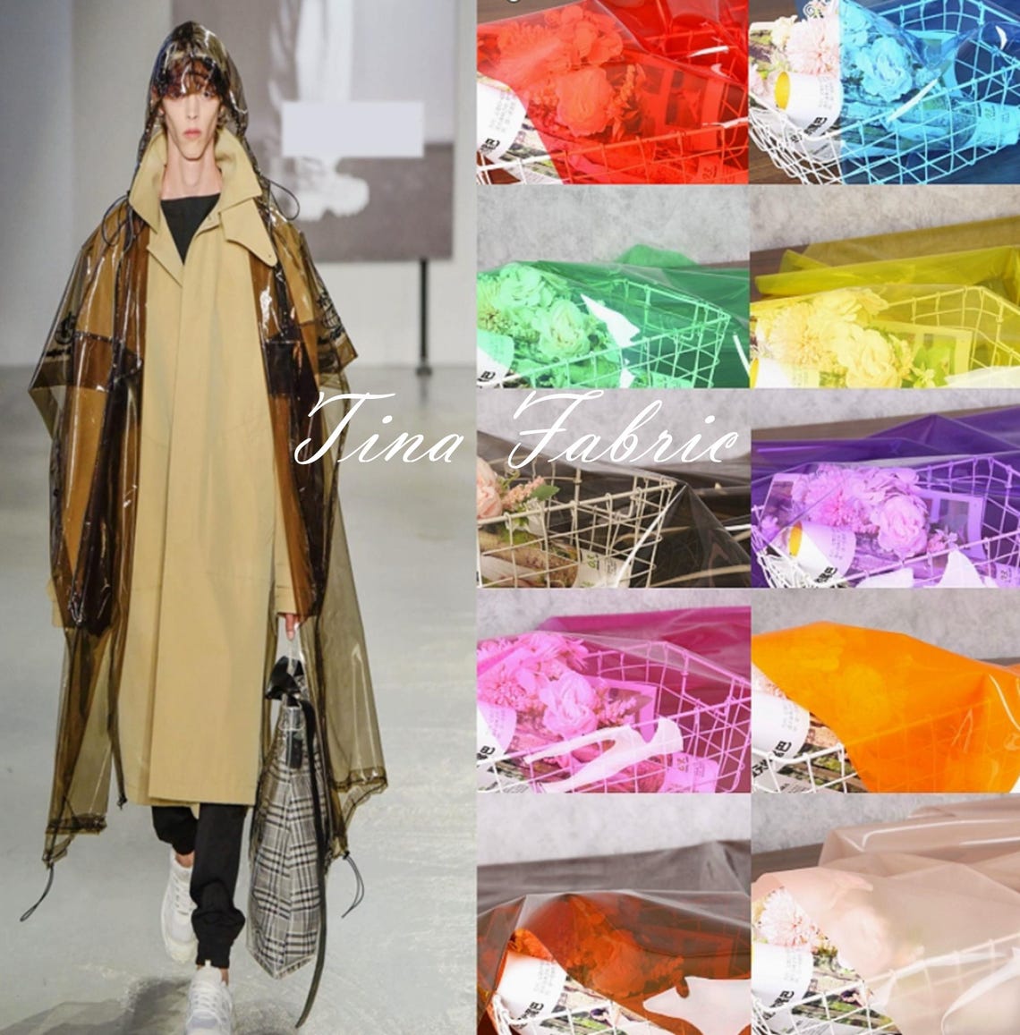 Transparent TPU Fabric: Waterproof Raincoat Membrane - by the Half Yard ...