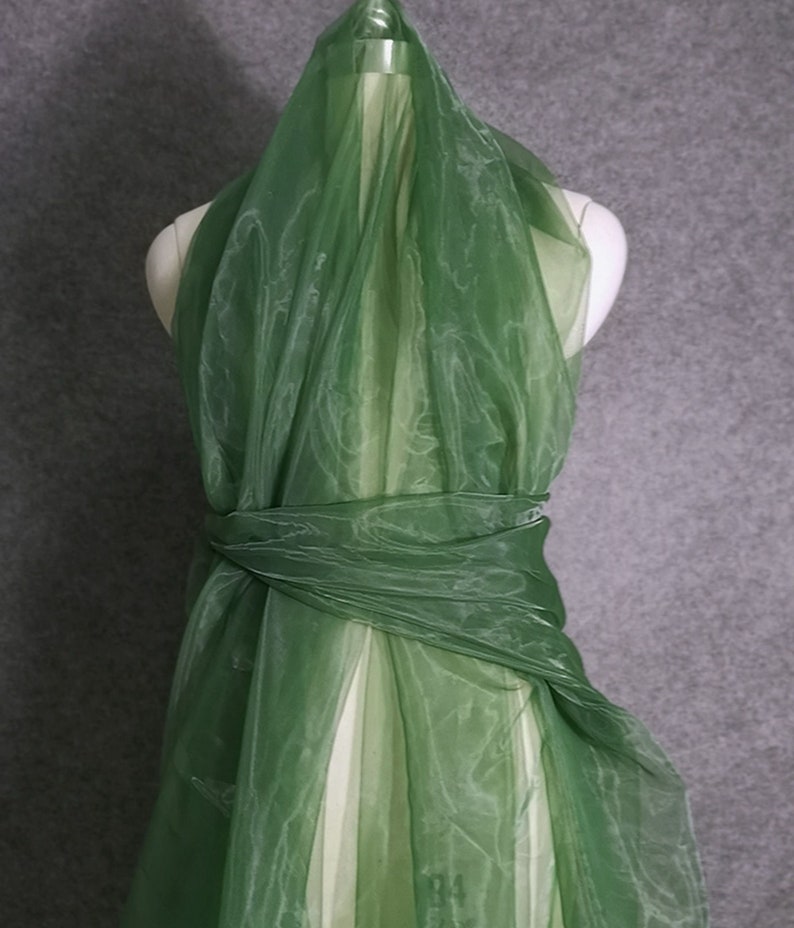 Grass-green Organza Fabric Translucent Mesh Fabric Wedding - Etsy