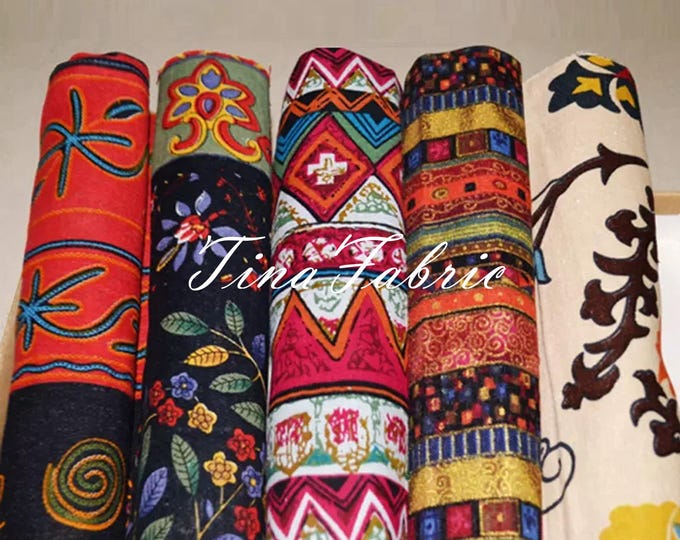 Nepal Style Colorful Jacquard Striped Pattern Gallery Cotton Fabric Cut ...