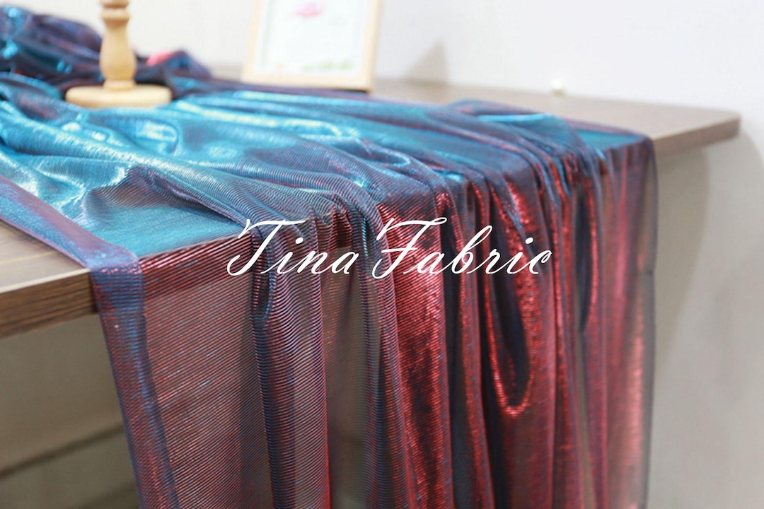 Red Blue Color Changing Mesh Fabric. Textured Mesh Fabric, Wedding ...