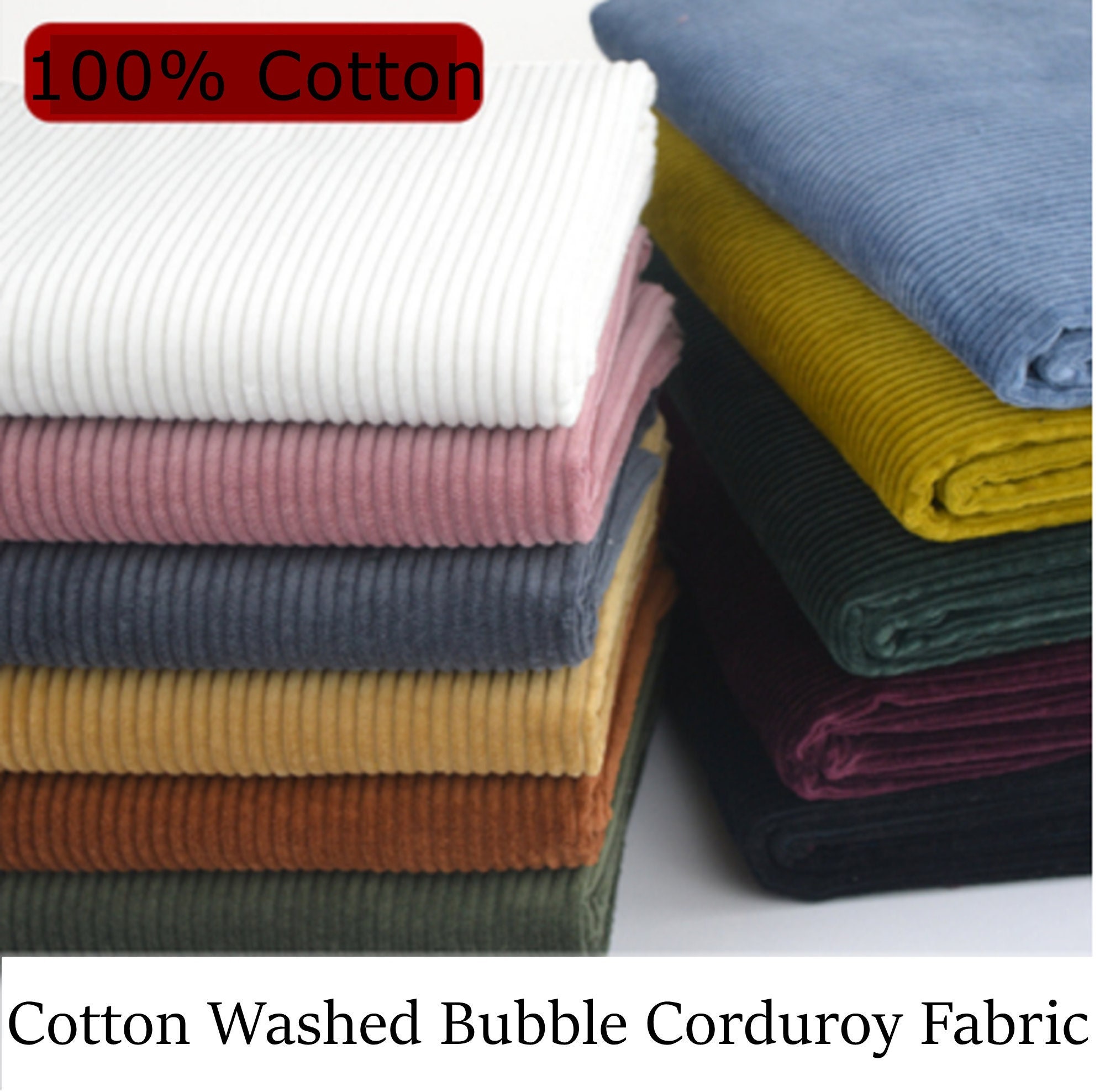 6 Wales 100% Cotton Corduroy Fabric Sewing Fabric Solid by - Etsy