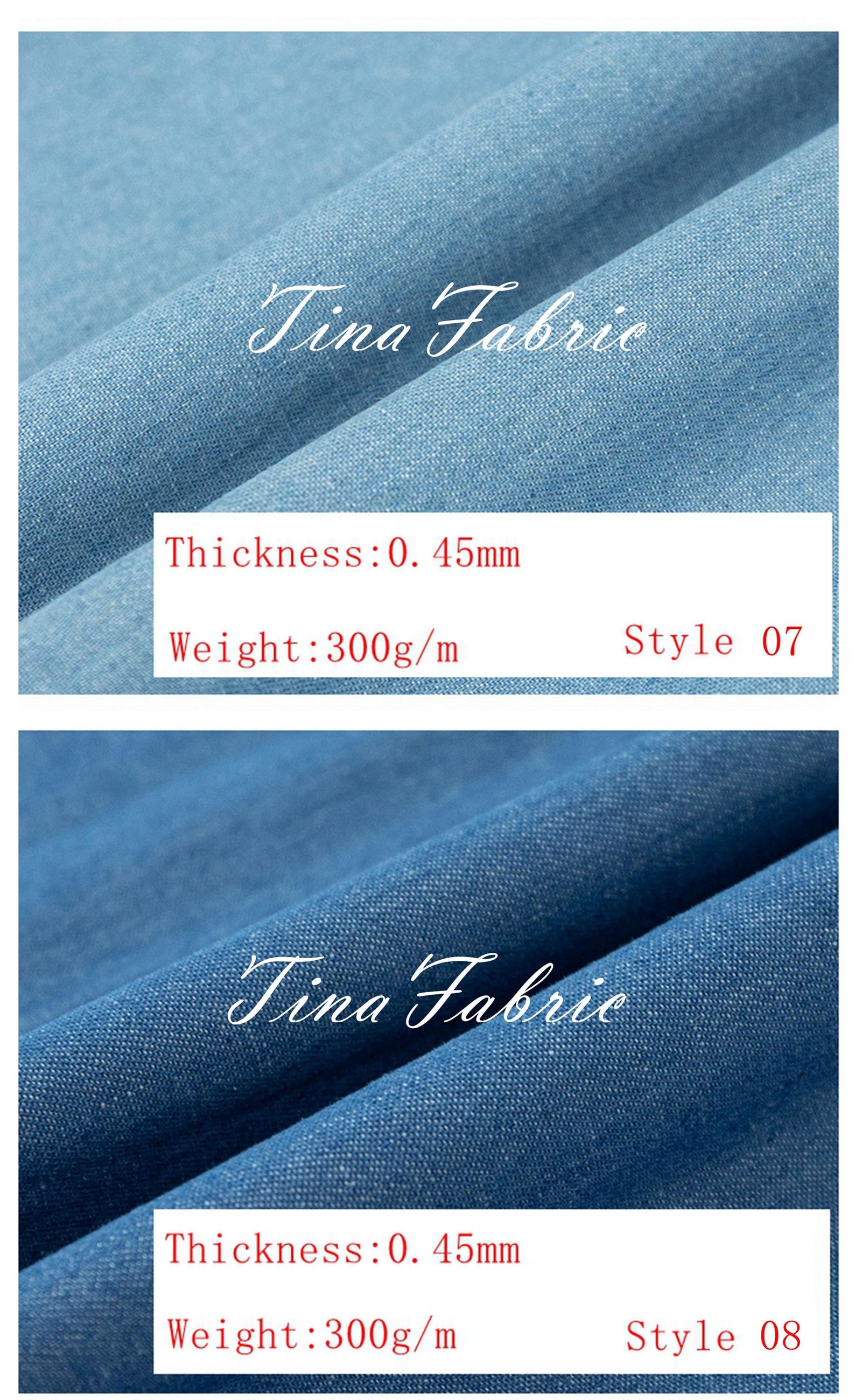 Blue Washed Denim Fabric: 100% Cotton Jean Material - by the Half Yard ...