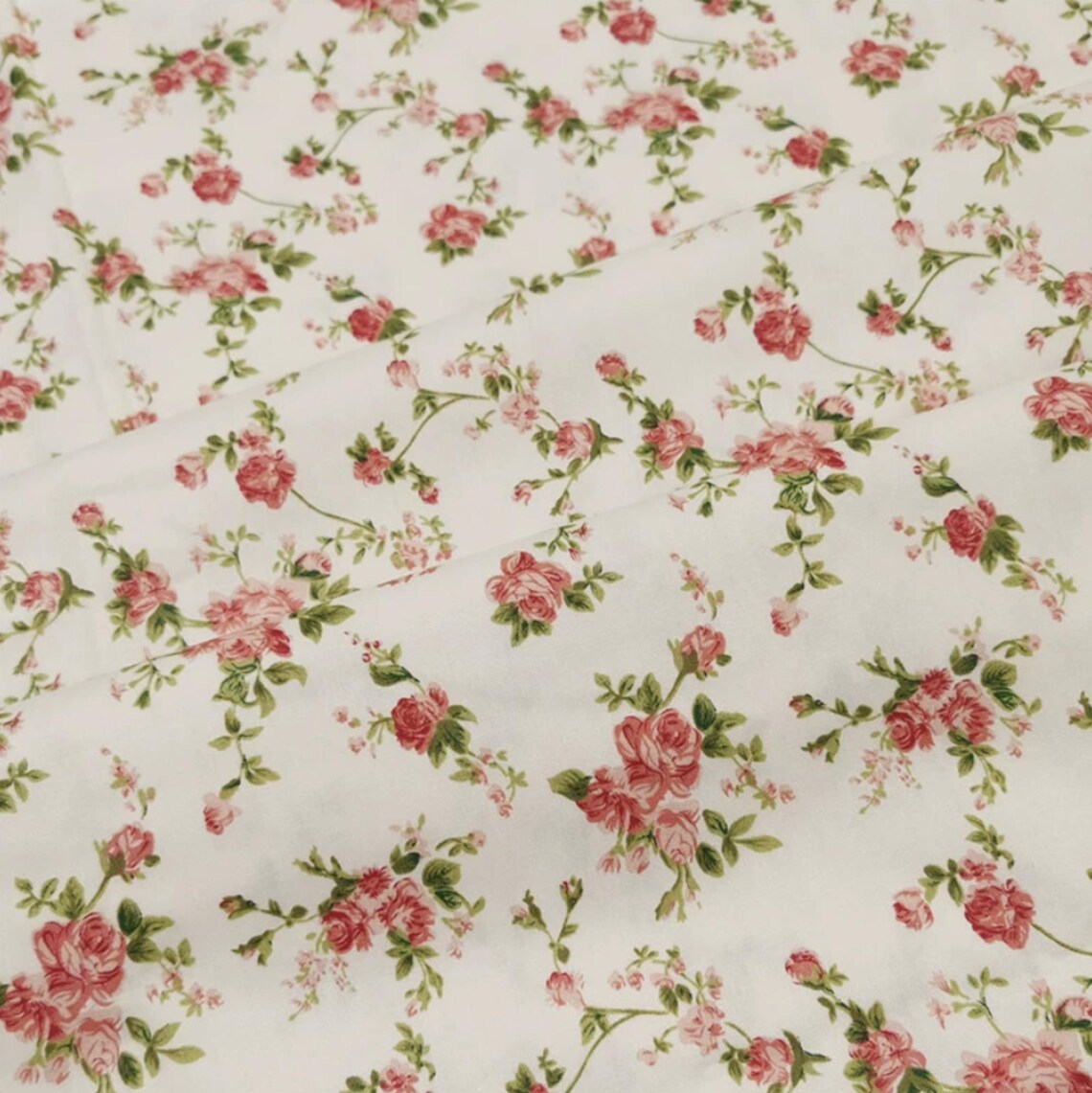 Cottage Chic Peony Rose Floral Cotton Fabric - 62 Inch Width - Etsy