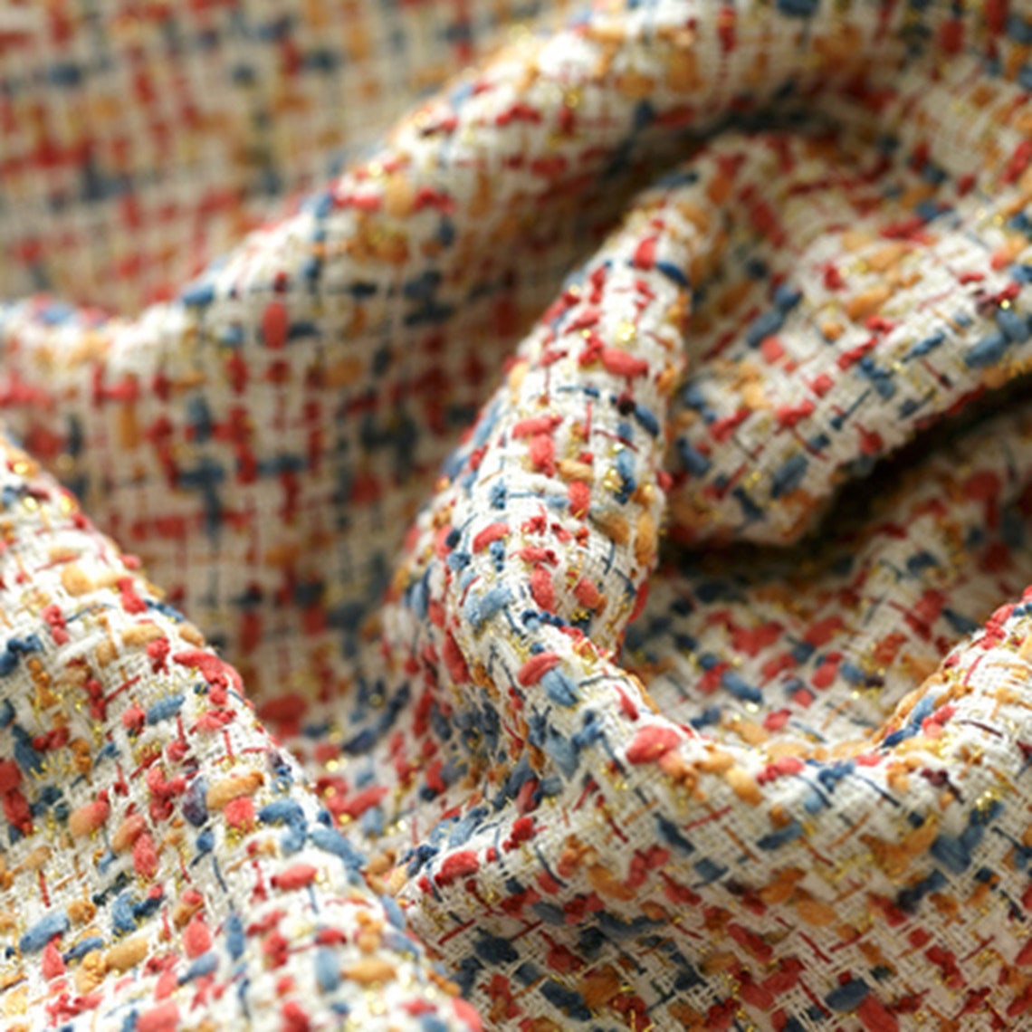 Tejido de abrigo tela de color mixto Tweed tela de lana | Etsy