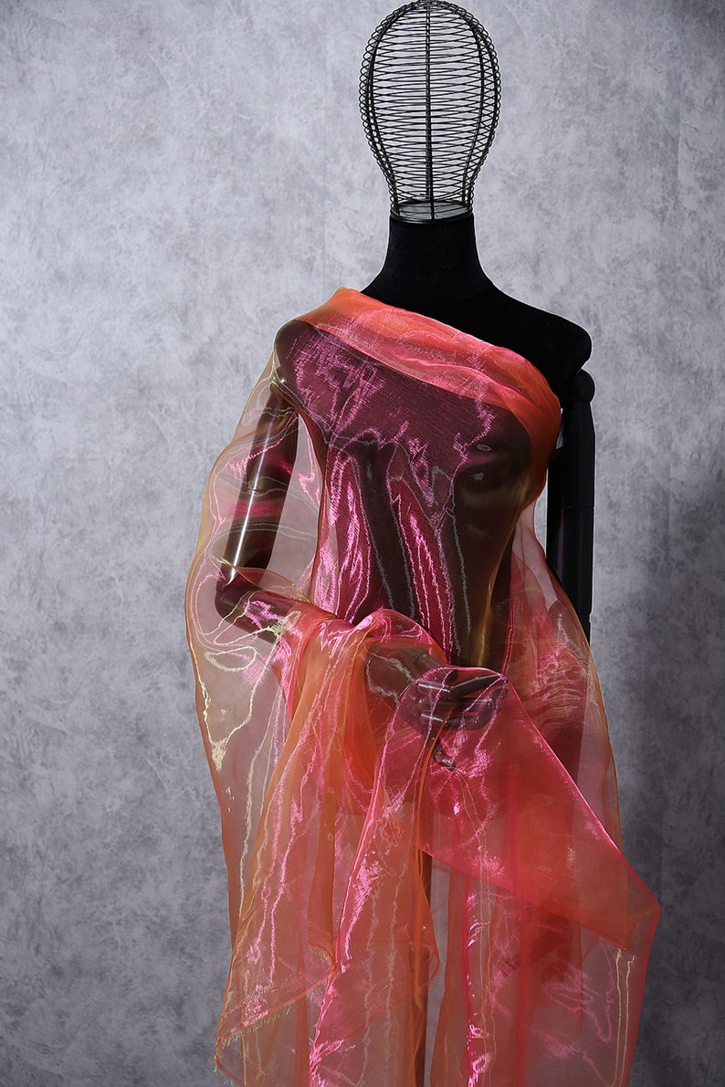 Pink Symphony Organza Fabric Transparent Laser Mesh Fabric | Etsy