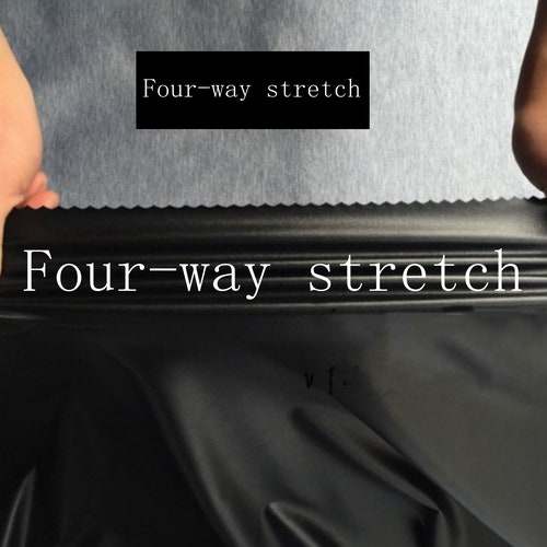 4 Way Stretch High Elastic Black Faux Leather PU Fabric - Etsy