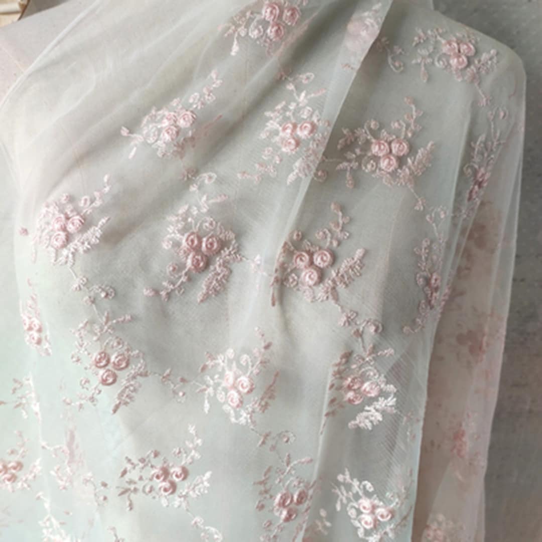 Pink Mesh Fabric, Dress Fabric, Wedding Fabric, Lace Fabric, Veil ...