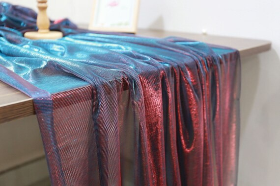 Red Blue Color Changing Mesh Fabric. Textured Mesh Fabric - Etsy