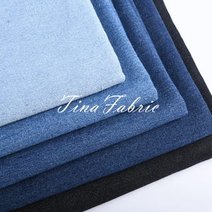 Blue Washed Denim Fabric: 100% Cotton Jean Material - by the Half Yard ...