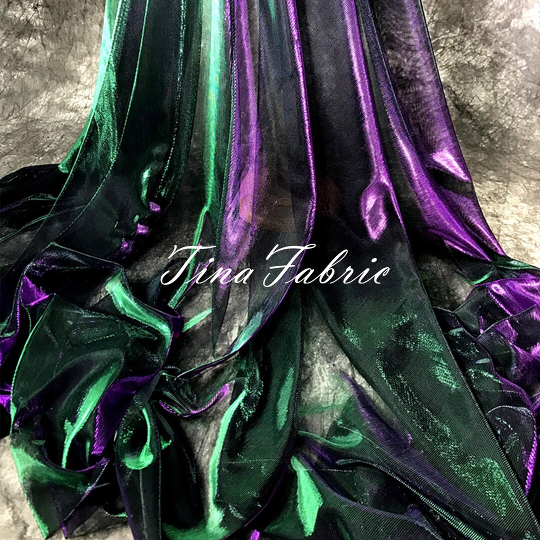 Purple Blue Color Mesh Fabric, Gradient Mesh, Shiny Fabric, Stretch ...