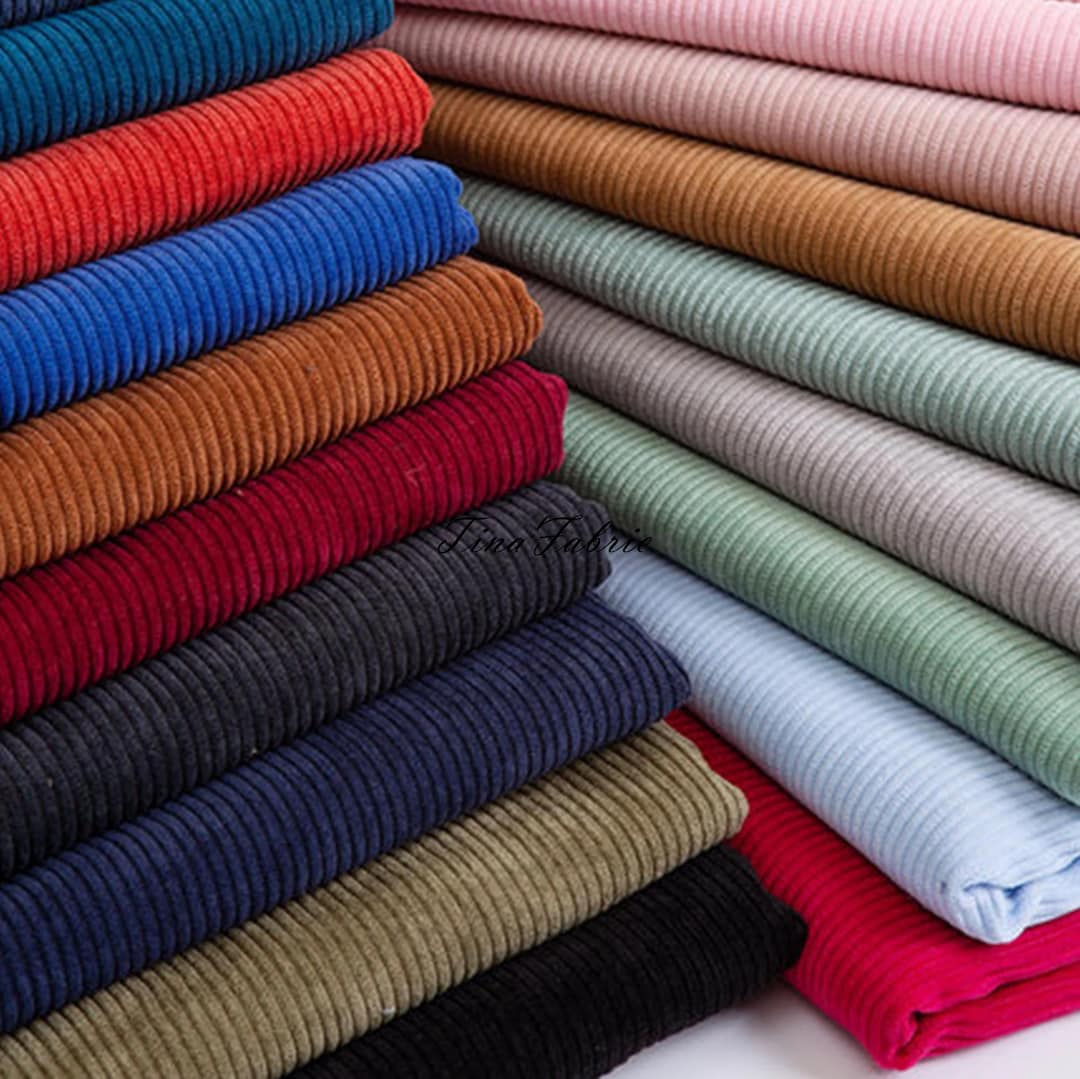 8 Wales Corduroy Fabric, Solid Color Polyester Velvet, DIY Coat/jacket ...