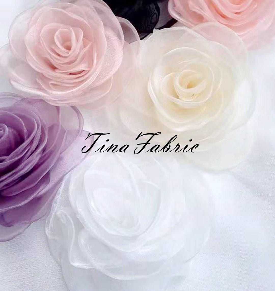 2 PCS Large Organza 3D Roses: Handmade Wedding Skirt Flowers - Etsy