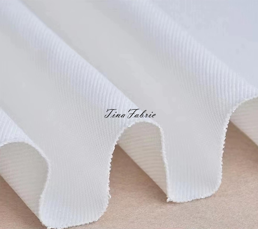 White Cotton Denim Fabric: Washed Apparel Sewing Denim (150cm Wide, by ...