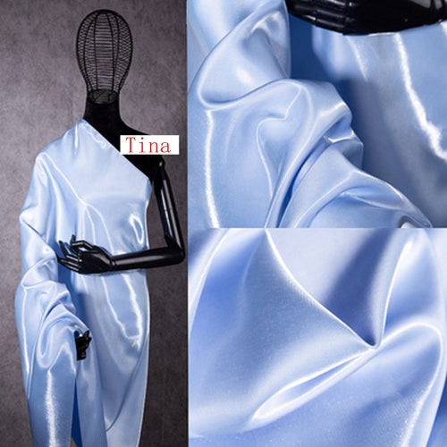 Satin Gradient Blue Silk Fabric Wedding Fabric Dress Fabric - Etsy