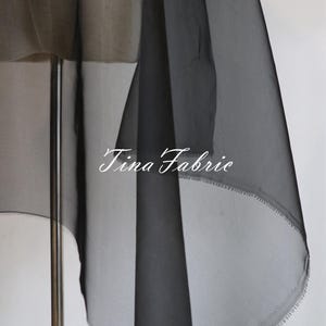 Black Crystal Mesh Fabric Shiny Transparent Background Organza Fabric ...