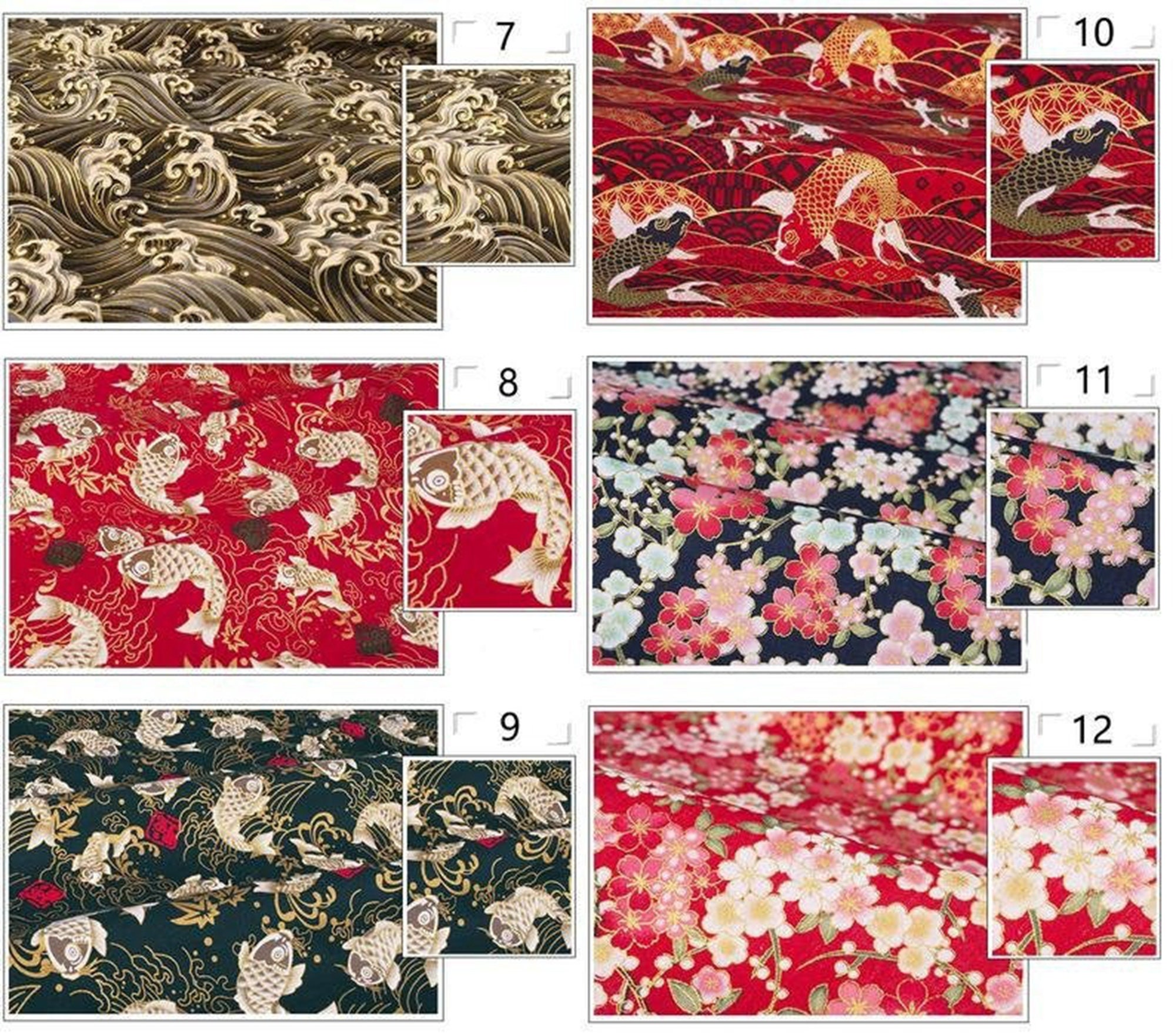 Japanese Fabric Pure Cotton Sewing Fabric by the Half - Etsy