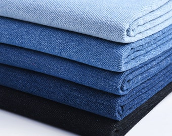 Very Thin Blue Denim Fabric Blue Denim Fabric Washed Denim - Etsy