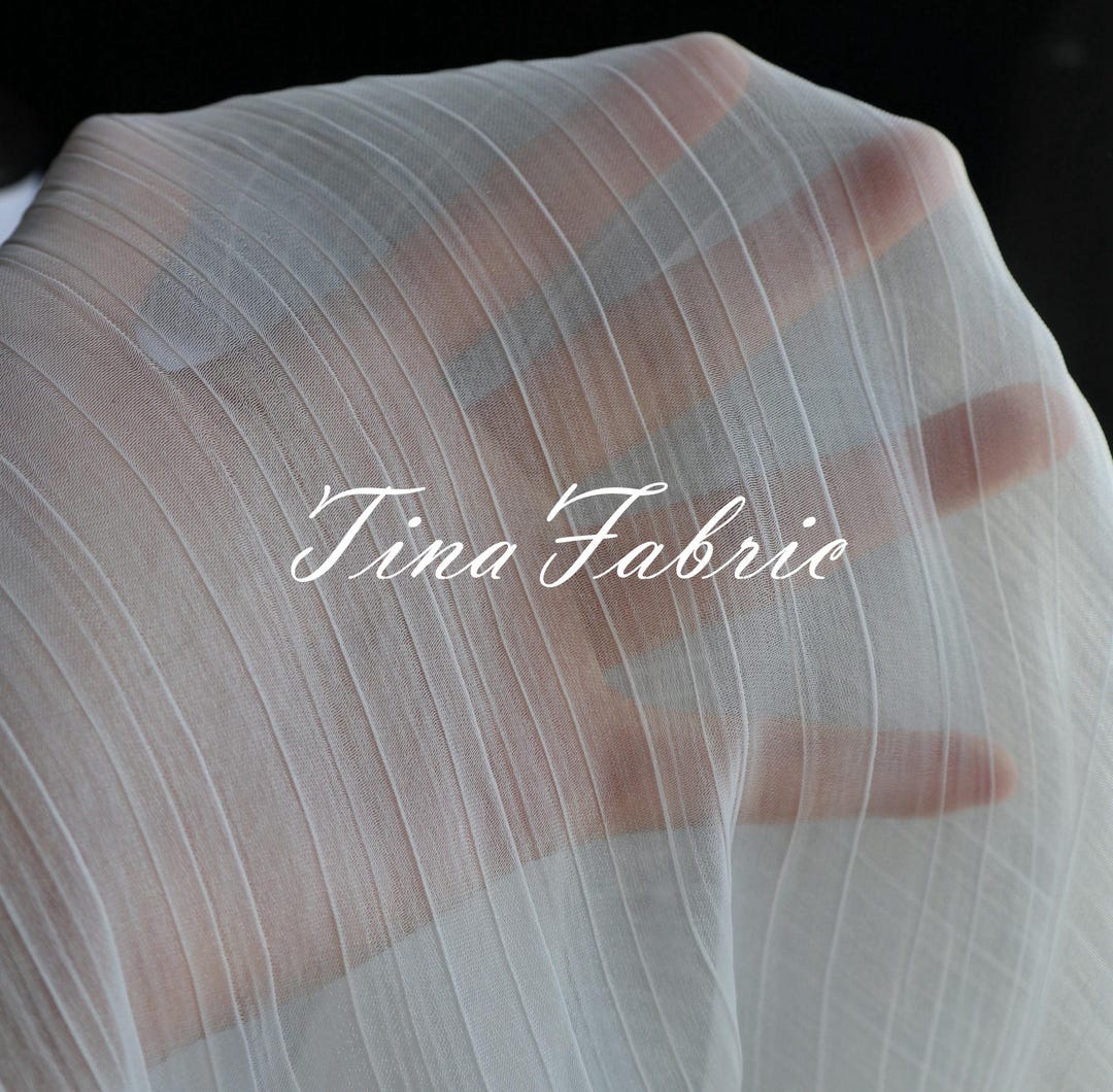 Pleated Translucent Organza Fabric: Solid Color DIY Designer Fabric，1/2 ...