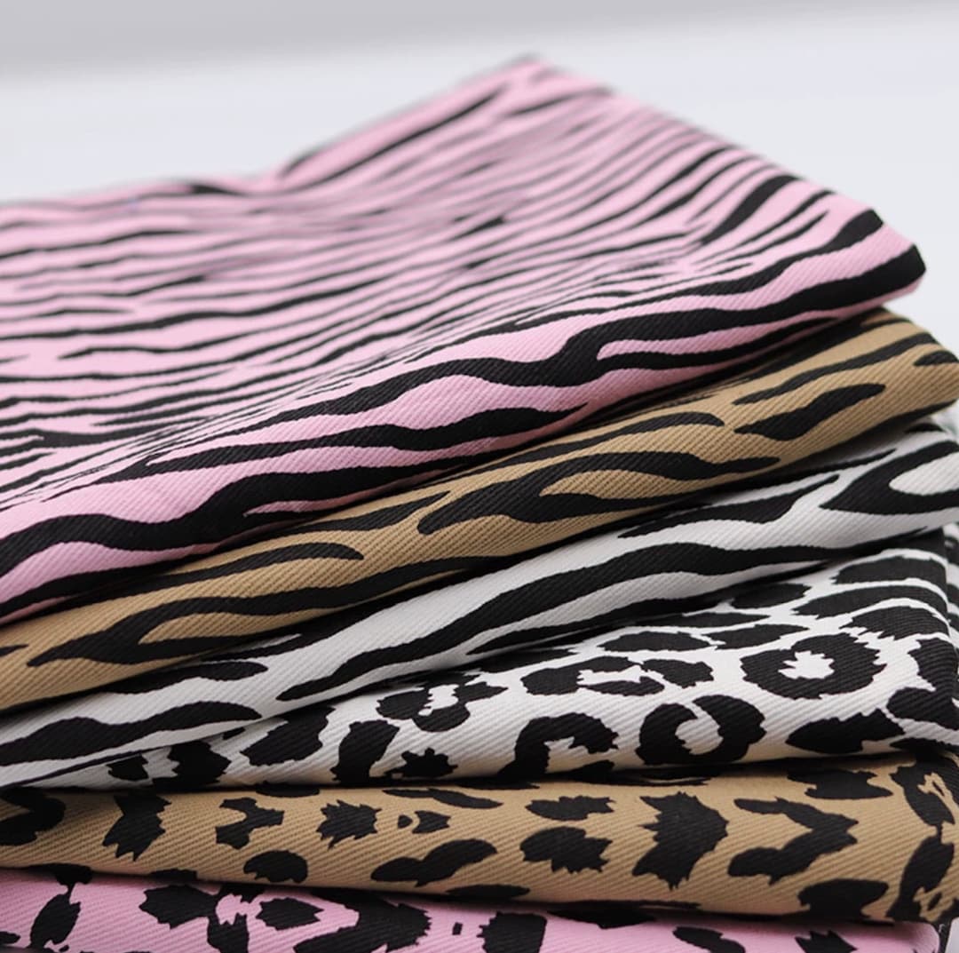 Leopard Print Fabric, Animal Pattern Fabric, Cotton Twill Fabric, DIY ...