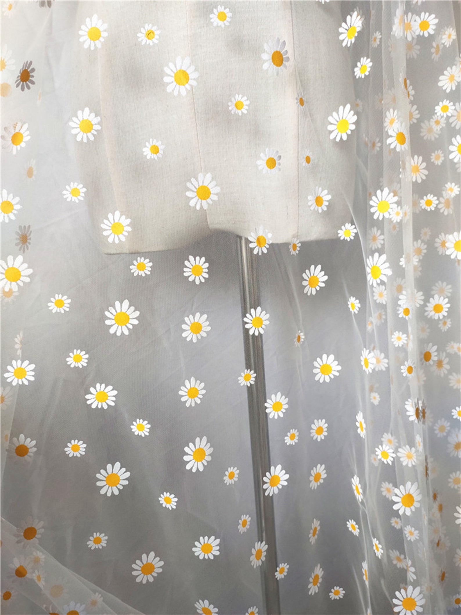 Daisy Lace Fabric Daisy Print Tulle Mesh Lace Fabric Daisy - Etsy