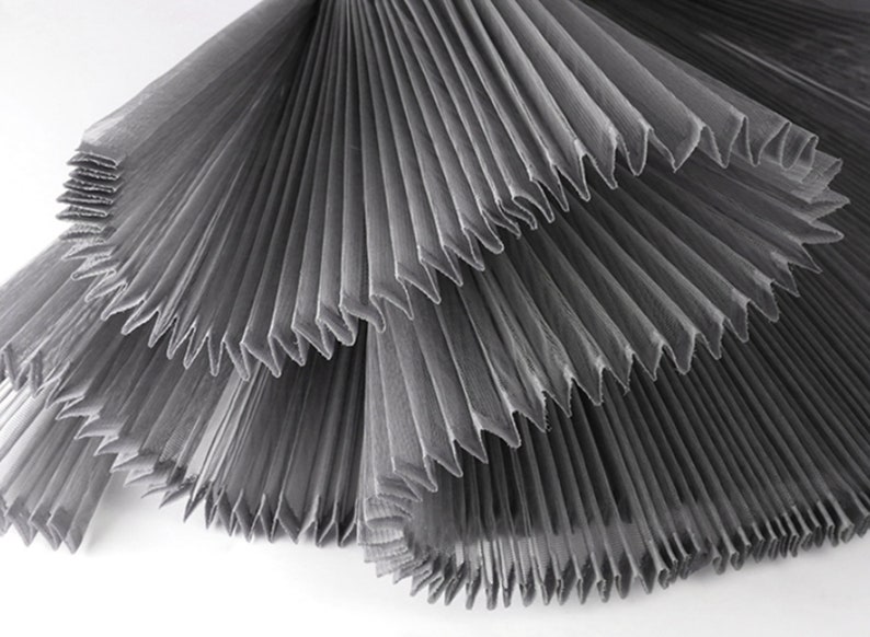 Grey Accordion Pleated Rigid Mesh: Designer Dress Fabric by the Yard - Etsy
