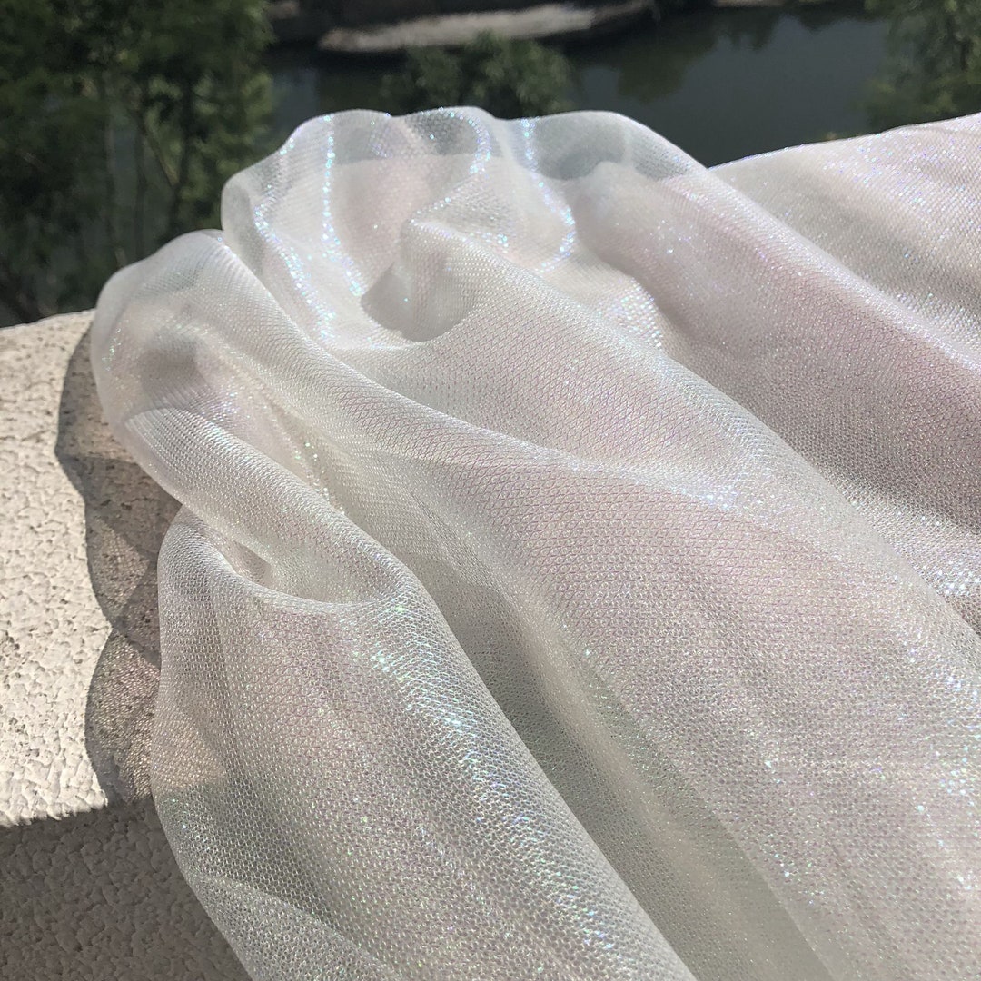 Rainbow Gradient Mesh Fabric Perspective Laser Symphony Mesh Fabric DIY ...