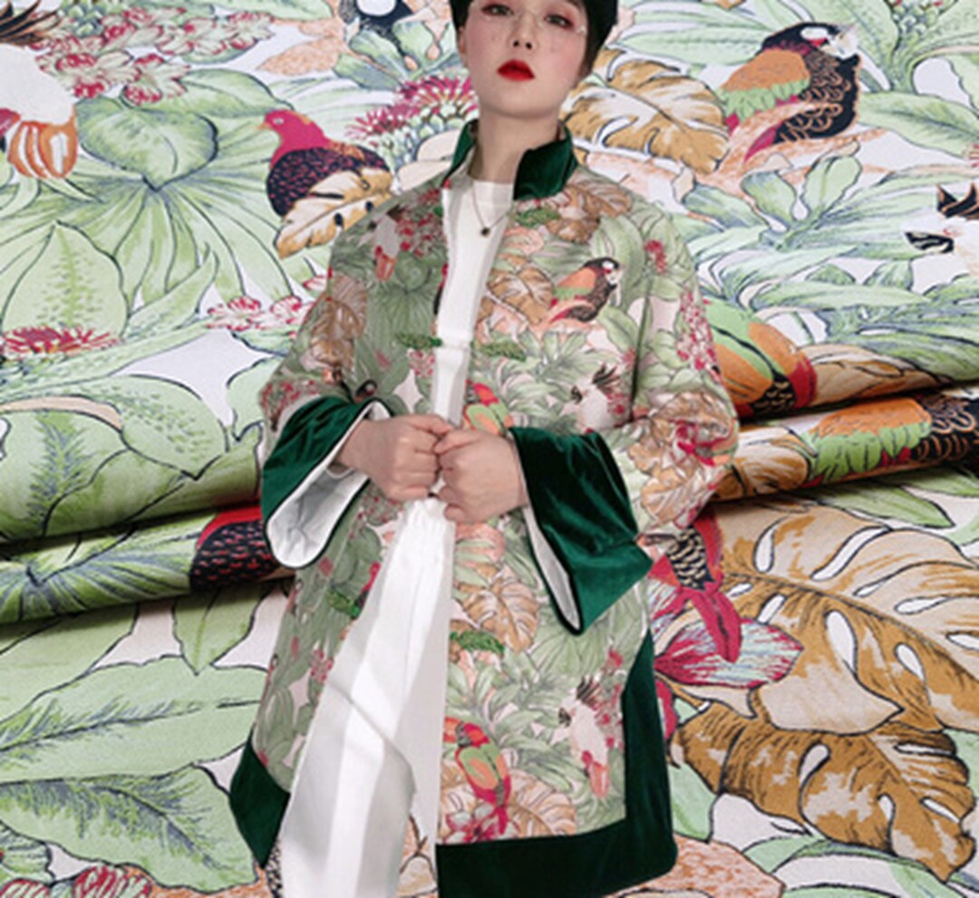 Jacquard Fabric Coat Fabric Parrot Pattern Parrot Fabric - Etsy