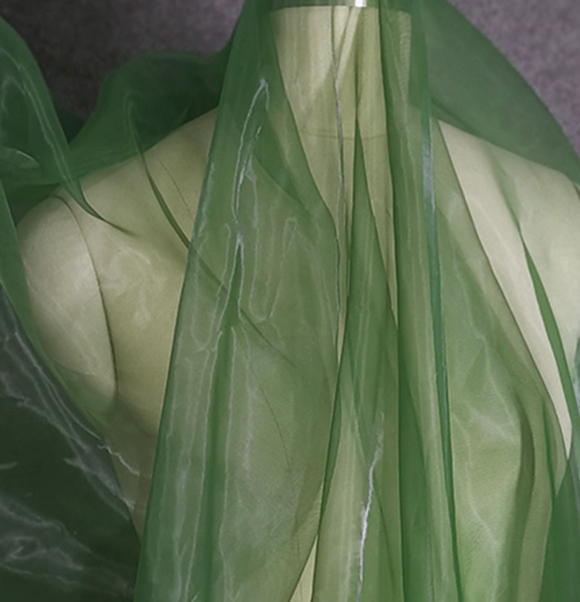 Grass-green Organza Fabric Translucent Mesh Fabric Wedding - Etsy