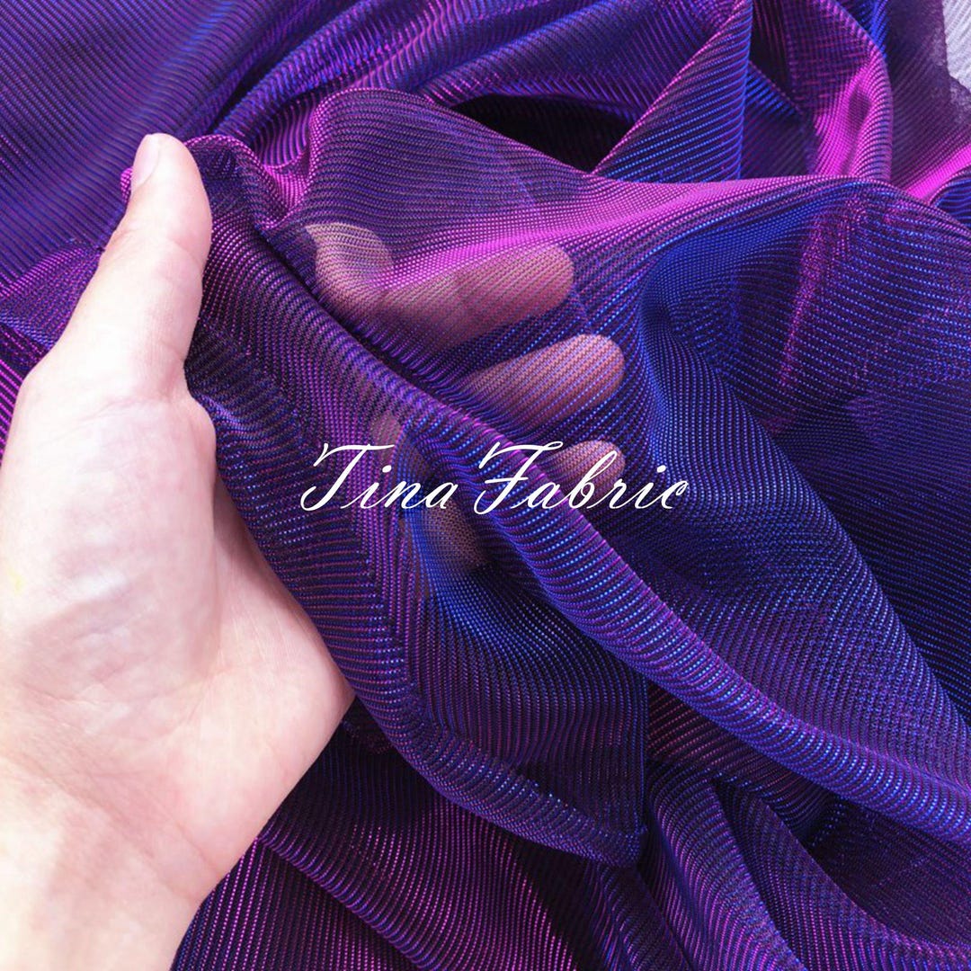 Gradient Mesh Fabric, Blue-purple Textured Polyester, DIY Sewing - by ...