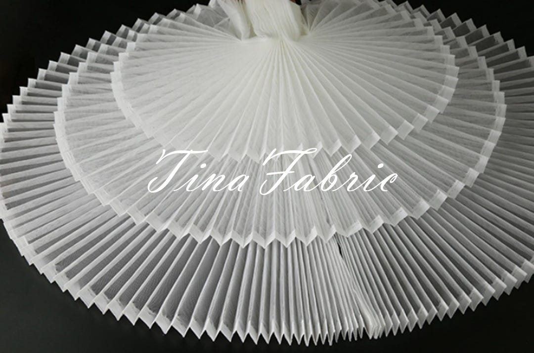 White Accordion Pleated Mesh: Rigid Designer Dress Fabric - Etsy