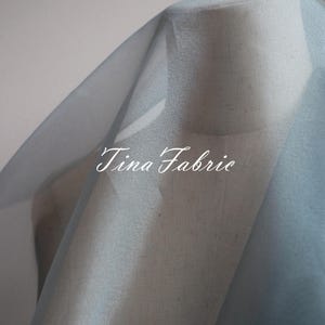 Haze Blue Crystal Mesh Fabric Shiny Transparent Background Organza ...