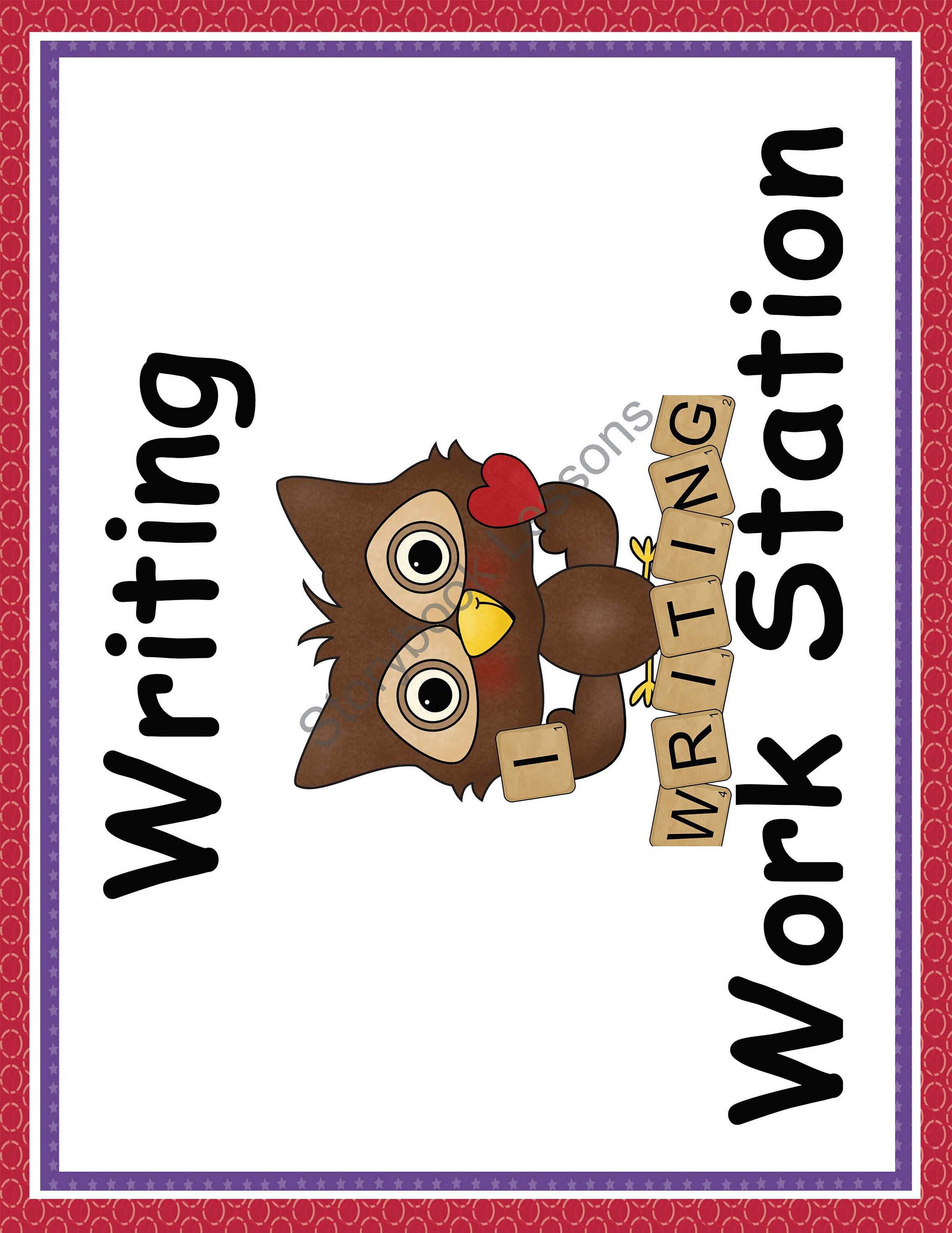 Owl-themed Work Station Labels. Signs. Literacy Centers. Reading ...