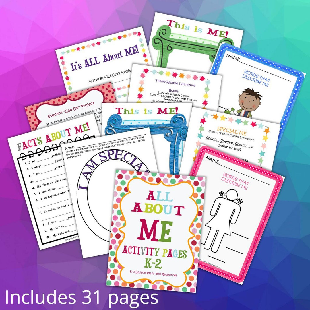 All About Me. Reading Lessons. Writing Lessons. Self-esteem ...