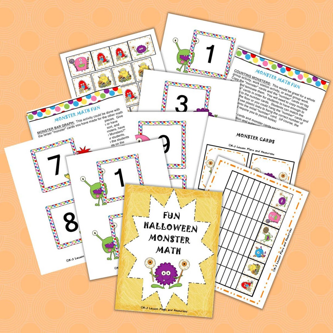 Fun Halloween Monster Math Printable. Halloween Math Lesson Plan ...
