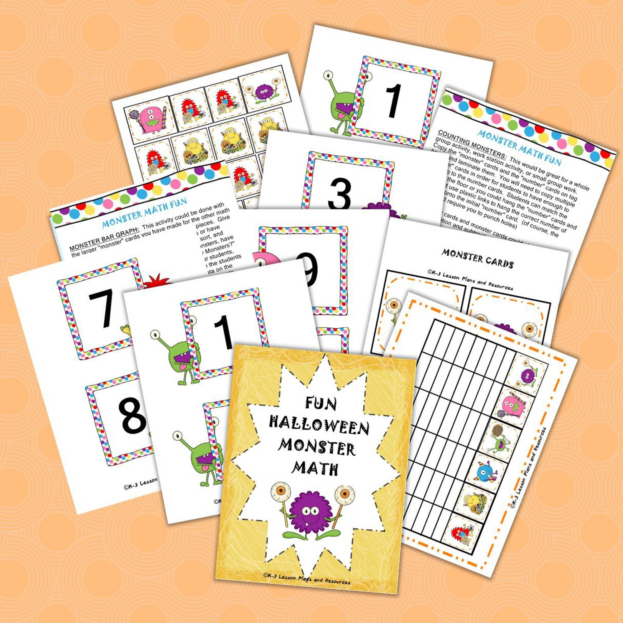 Fun Halloween Monster Math Printable. Halloween Math Lesson Plan ...